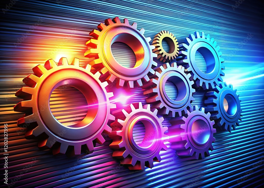 Five-Step Gear Infographic Visual Guide Stock Photo | Adobe Stock