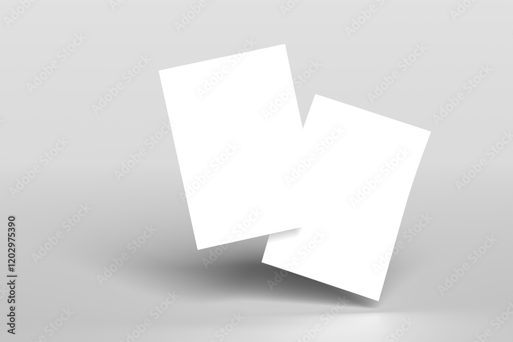 Mockup poster with shadow blinds from window. Mock up sheet paper ...
