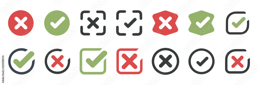 Vector de Stock check mark icon. correct and incorrect icons. tick and ...