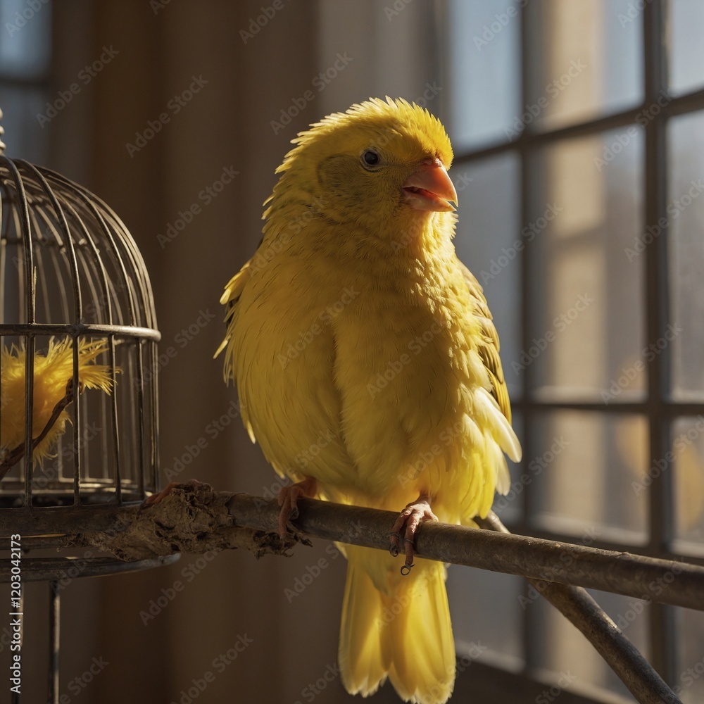 Singing Canary in a Cage. Canário mutação e suas misturas de cores ...