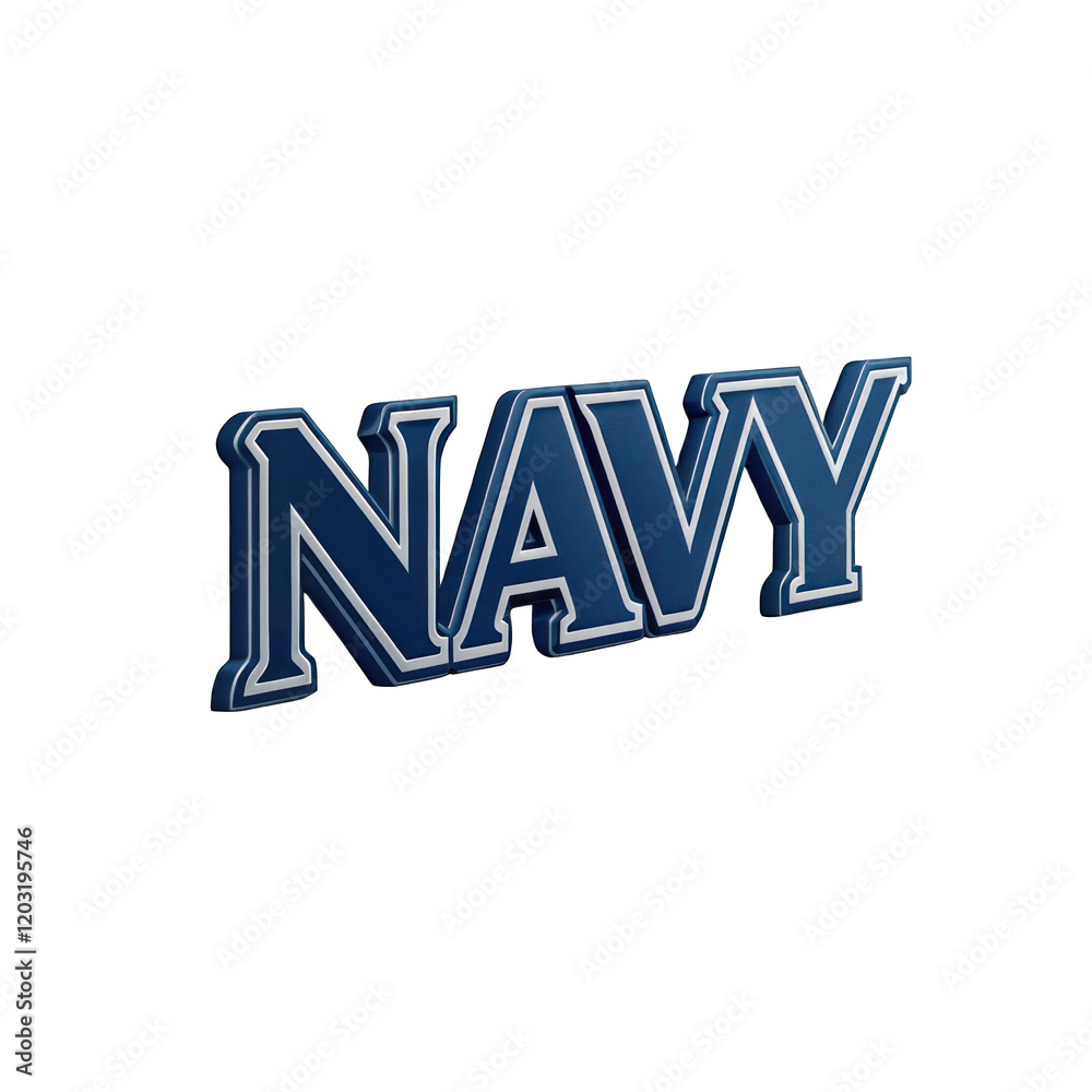 Navy Blue 3D Text Graphic Design Element Modern Style Bold Letters ...