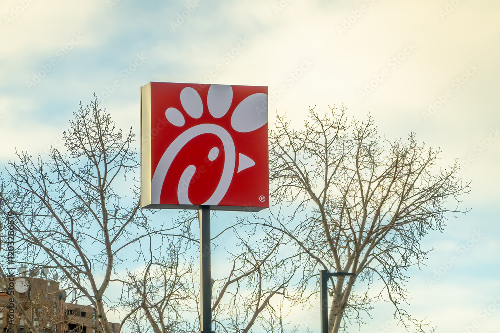 Calgary, Alberta, Canada. Jan 16, 2025. A Chick-fil-A signs, An ...
