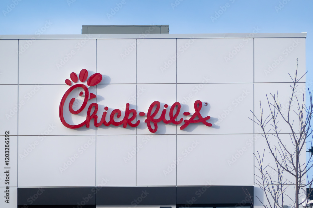 Calgary, Alberta, Canada. Jan 16, 2025. A Chick-fil-A, An American fast ...