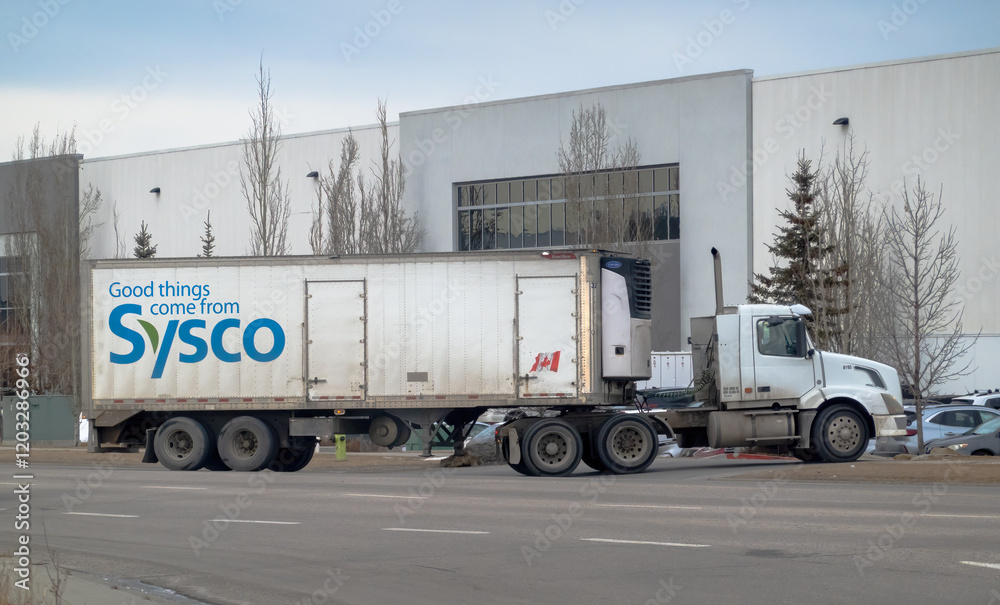 Calgary, Alberta, Canada. Jan 16, 2025. A Sysco semi-truck parked near ...