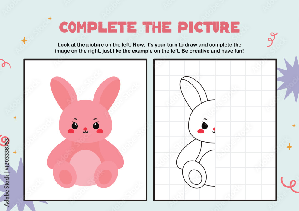 Flat Design Vector Cute Worksheet for Learning Observation and ...