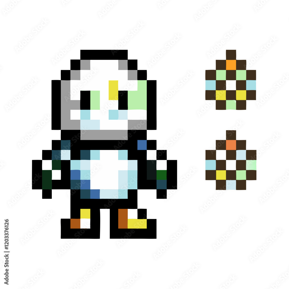 pixelated character sprite icon, pixelated character sprite vector ...