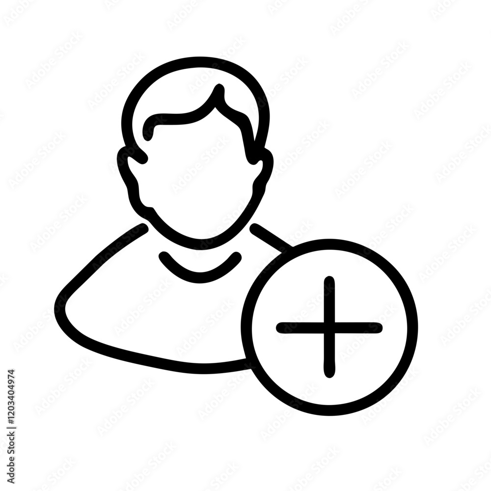 Adding new friend : A minimalist line art depicting the concept of ...