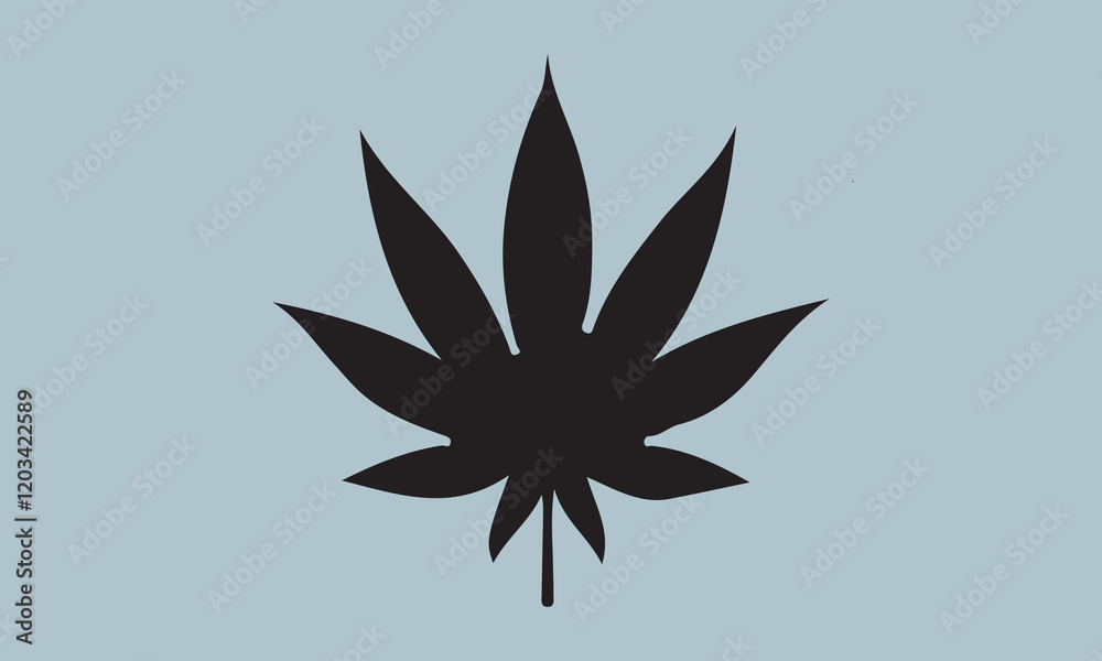 Sativa and indica Silhouette illustration Vector Art on White ...