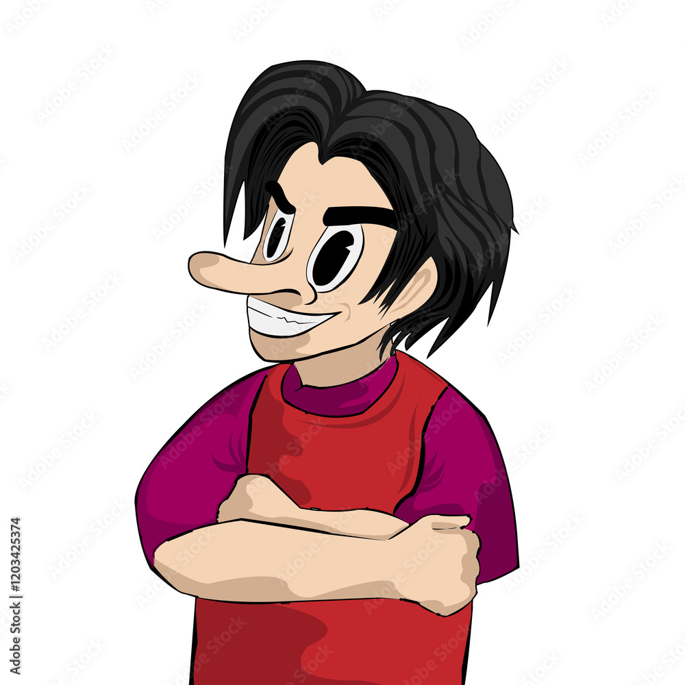 Bad Boy Illustration in classic cartoon eye style vector high ...