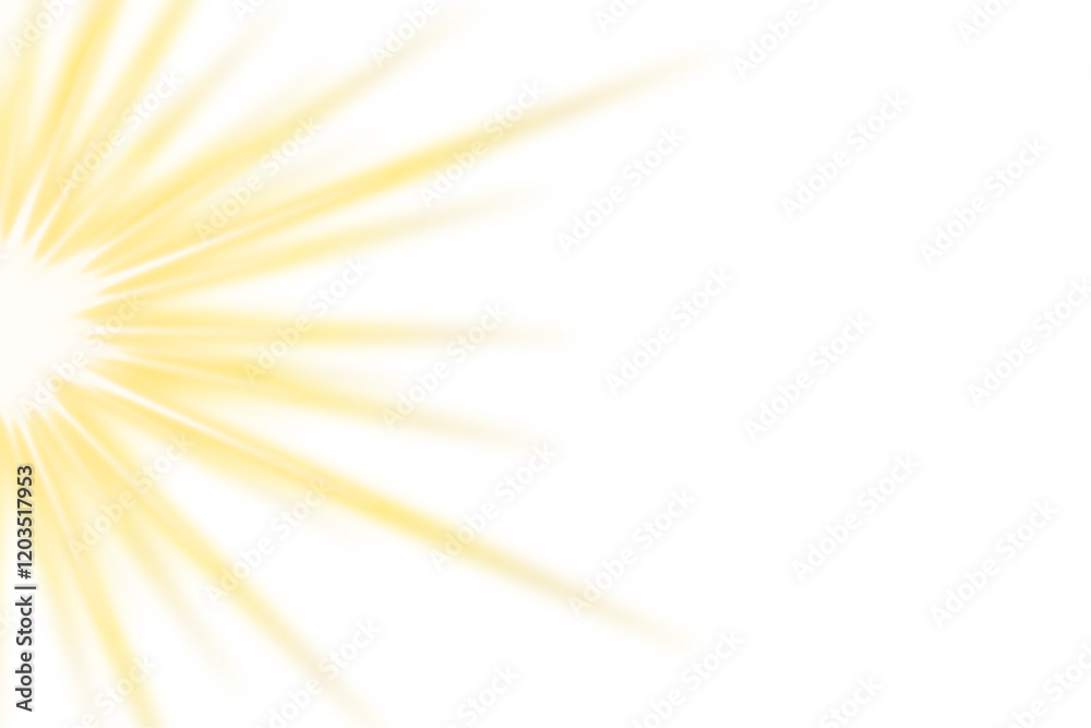 Yellow shining light effect isolated on transparent background. Glowing ...
