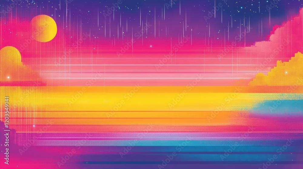 Nostalgic 1980s arcade-inspired wallpaper featuring pixelated graphics ...