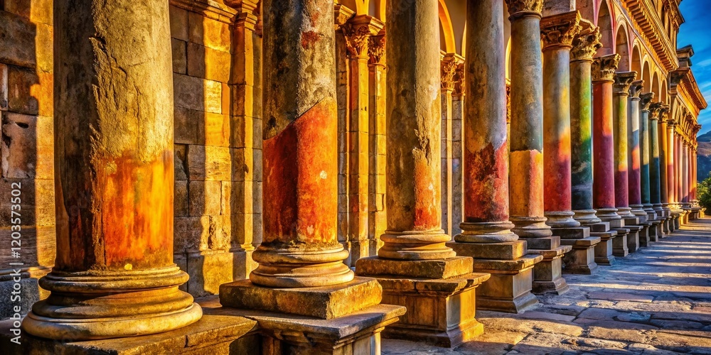 Candid Photo: Ancient Building Columns, Architectural Detail, Stone ...