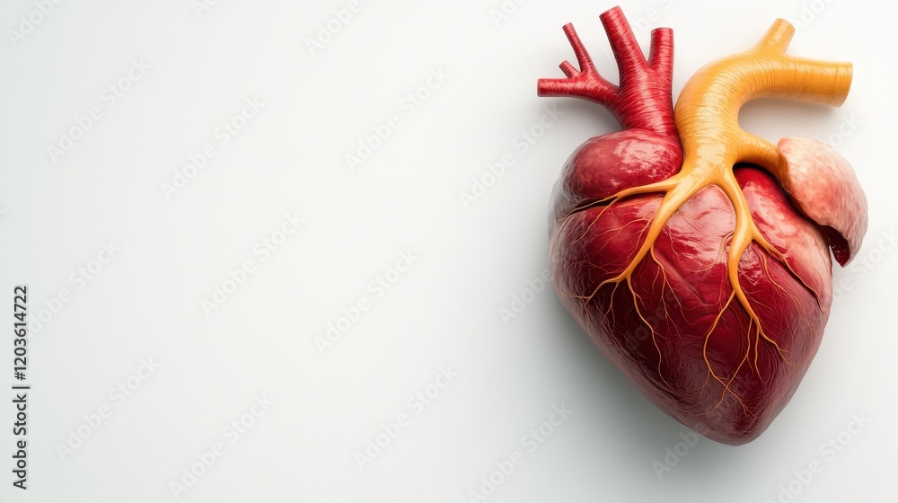 Anatomically accurate image of a human heart model, showcasing detailed ...