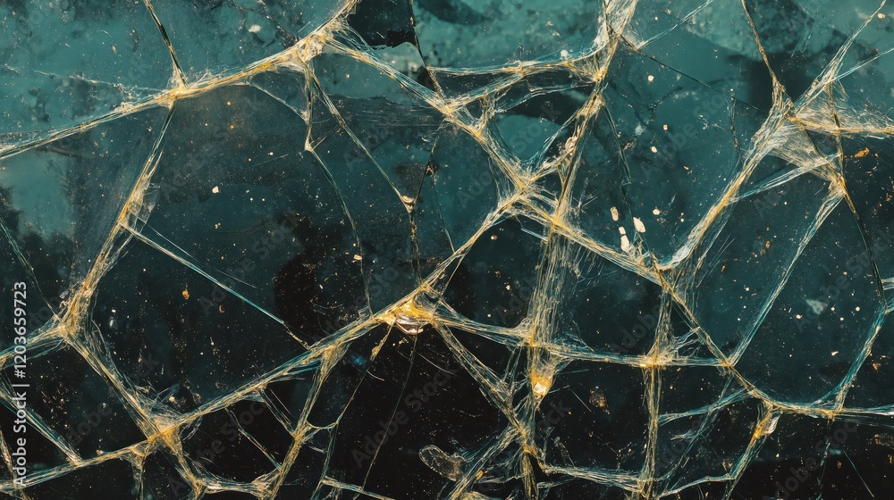 A striking overlay of broken glass showcases intricate cracks and ...