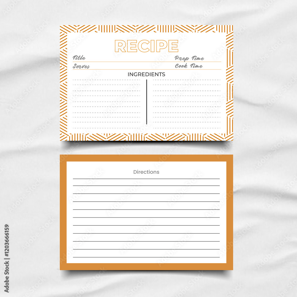 Double sided recipe card template Individual 4x6 size for print ready ...