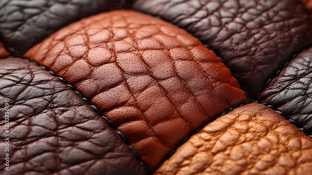 Foto de Stock Leather Texture Variations: A close-up shot reveals the rich textures and color ...