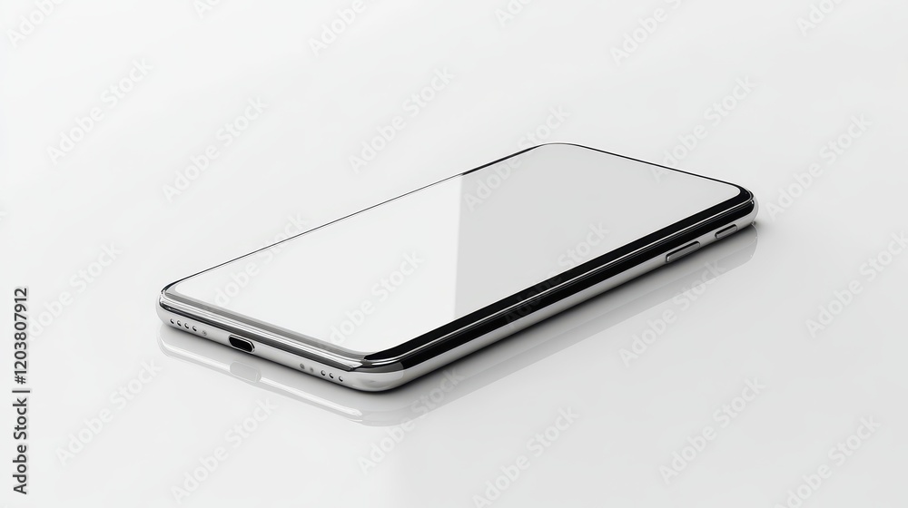 Blank mockup template of a smartphone on a minimalist white background ...