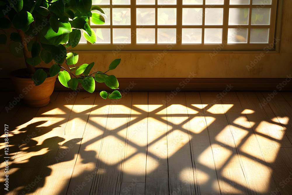 Sunlit Patterns: A Dance of Light and Shadow through Jalousie Windows ...