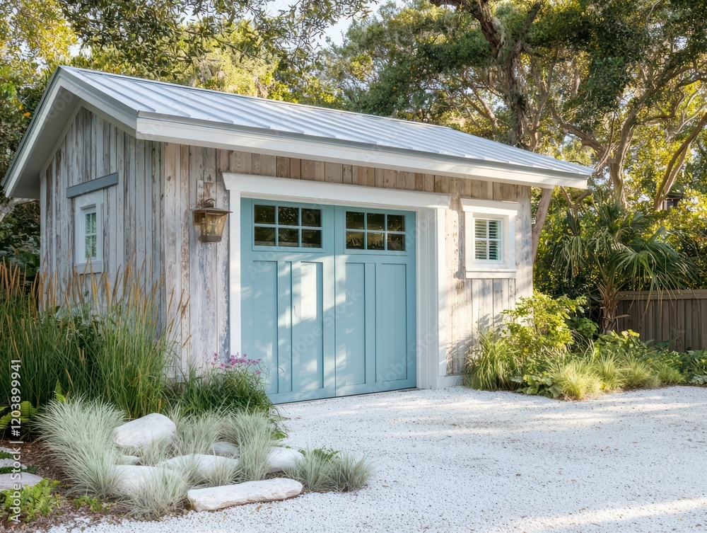 Coastal Cottage Garage: A charming coastal cottage style garage with ...