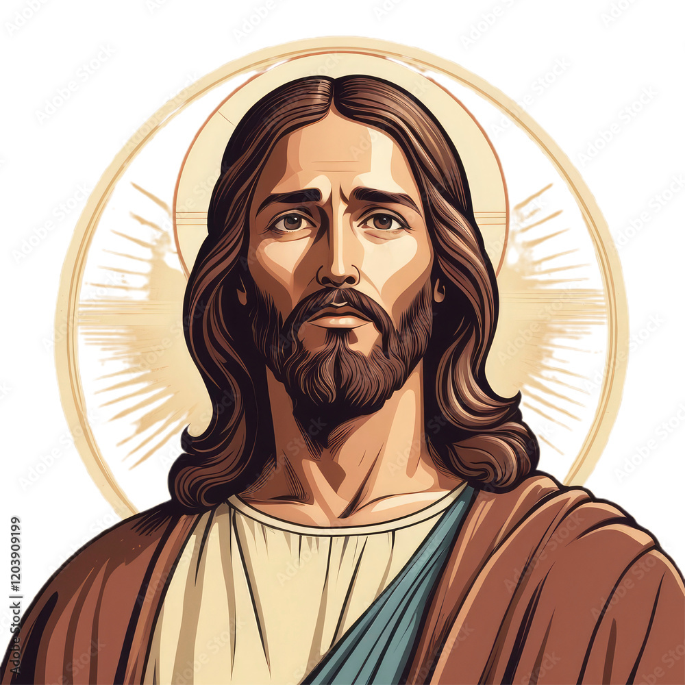 Jesus with transparent background PNG and JPEG image Stock Illustration ...