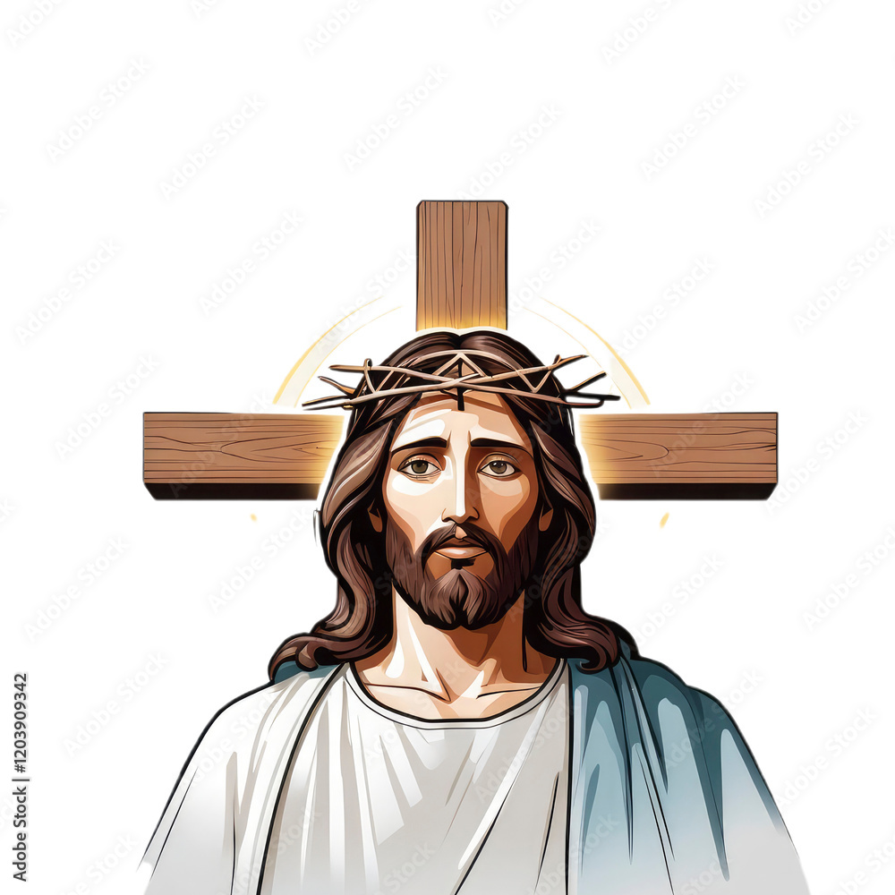 Jesus with transparent background PNG and JPEG image Stock Illustration ...