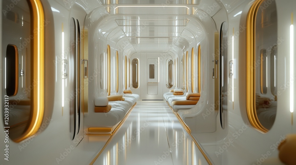Designers proposing futuristic cabin layouts for luxury trains Stock ...