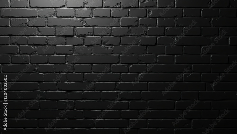 Matte black brick wall serving as the background, wallpaper, or texture ...