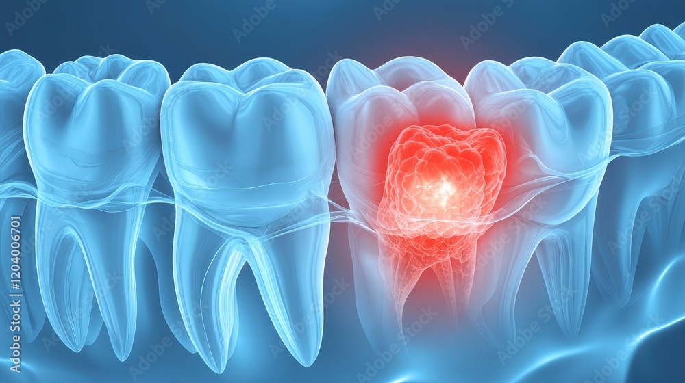 Infected Tooth 3D Medical Illustration of Severe Tooth Decay and ...