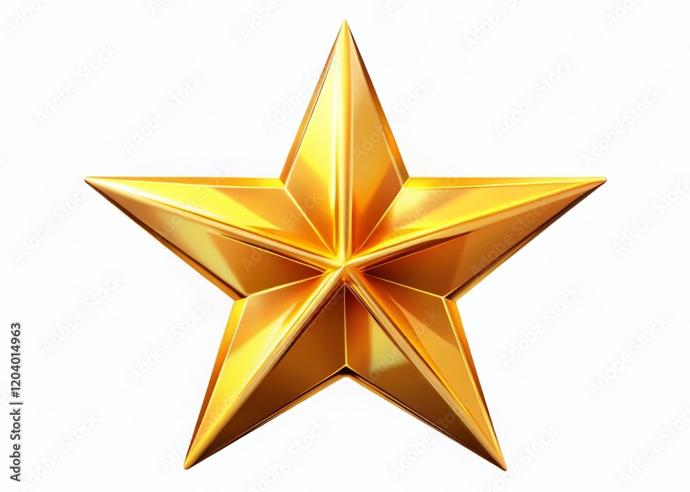 Sparkling Golden Star Isolated on White, High-Resolution PNG Image for Design Projects Stock ...