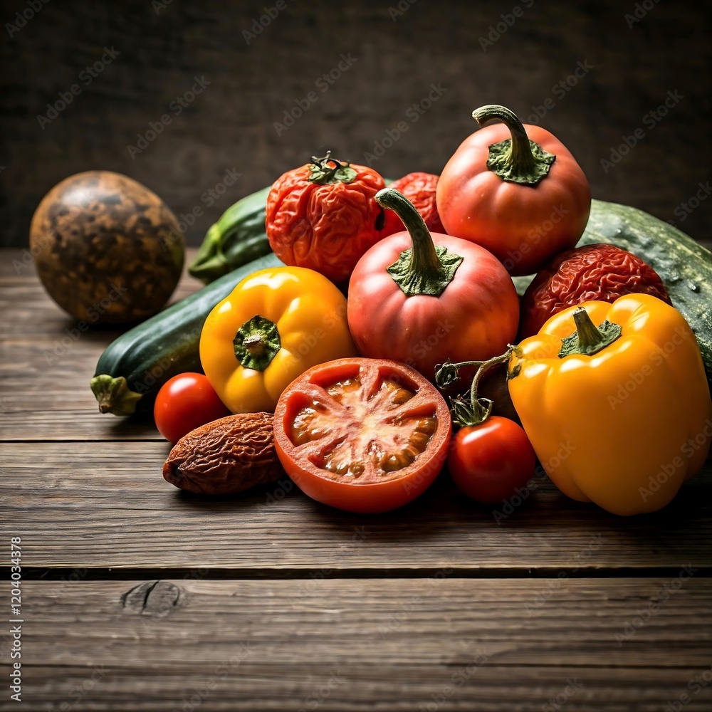 A pile of vegetables in various stages of decay, Rotting vegetables ...