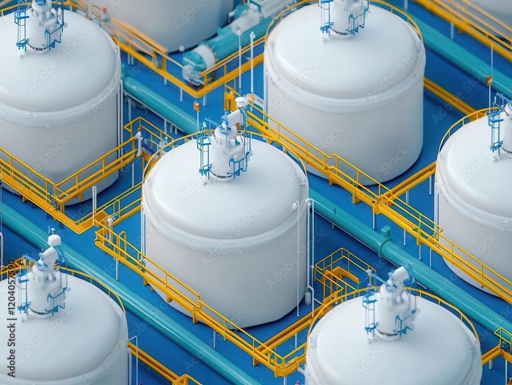 Fully digitized refinery layout with IoT connectivity Stock ...