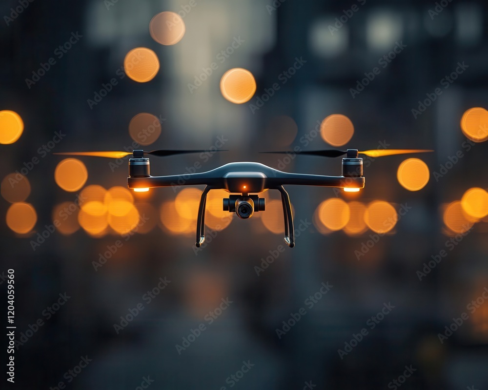 Autonomous inspection drones scanning refinery infrastructure Stock ...