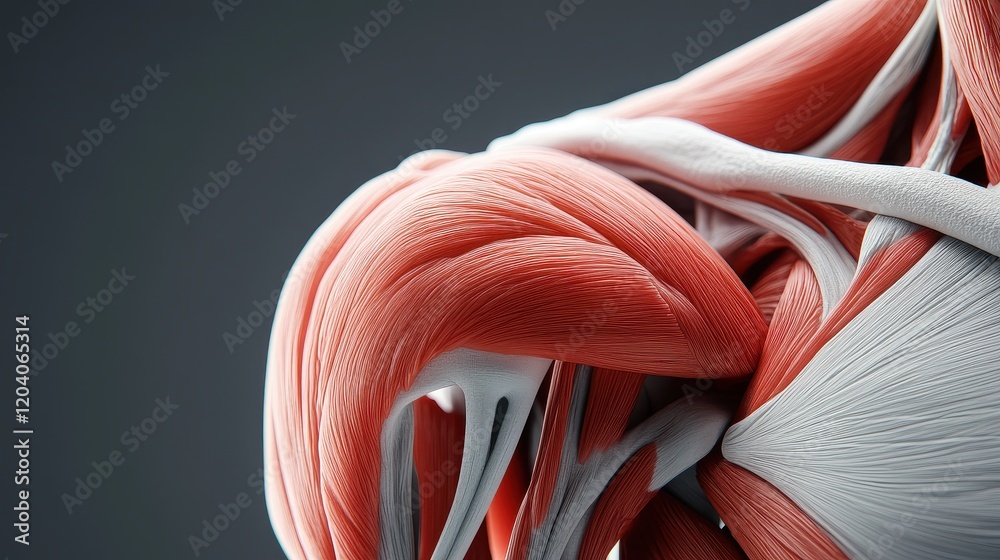 Ilustración de Stock 3D illustration of the human shoulder joint with ...