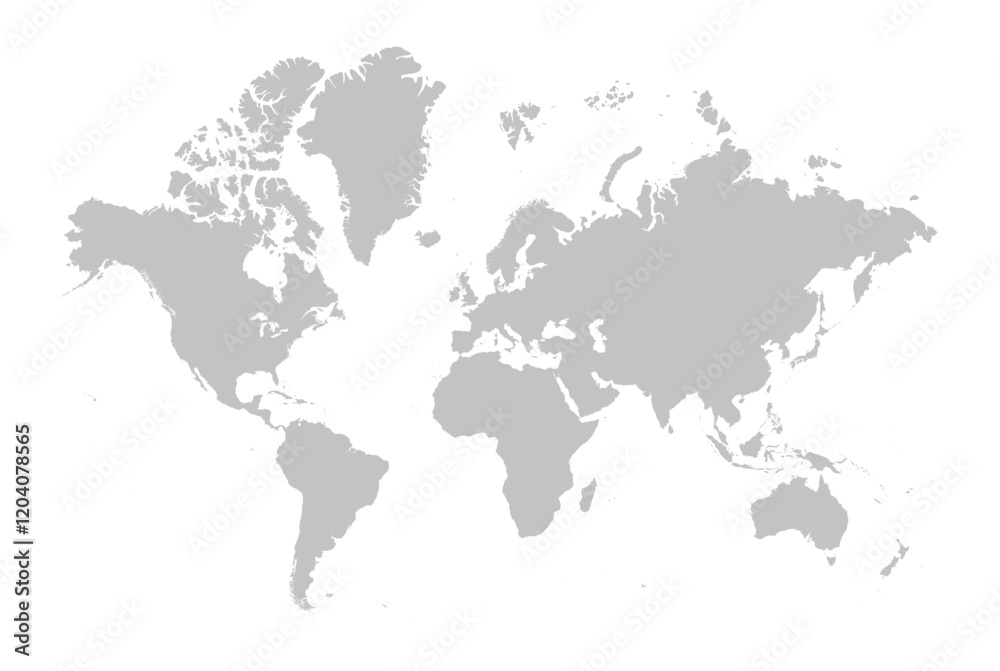 World map Grayscale, isolated on white background for website layouts ...