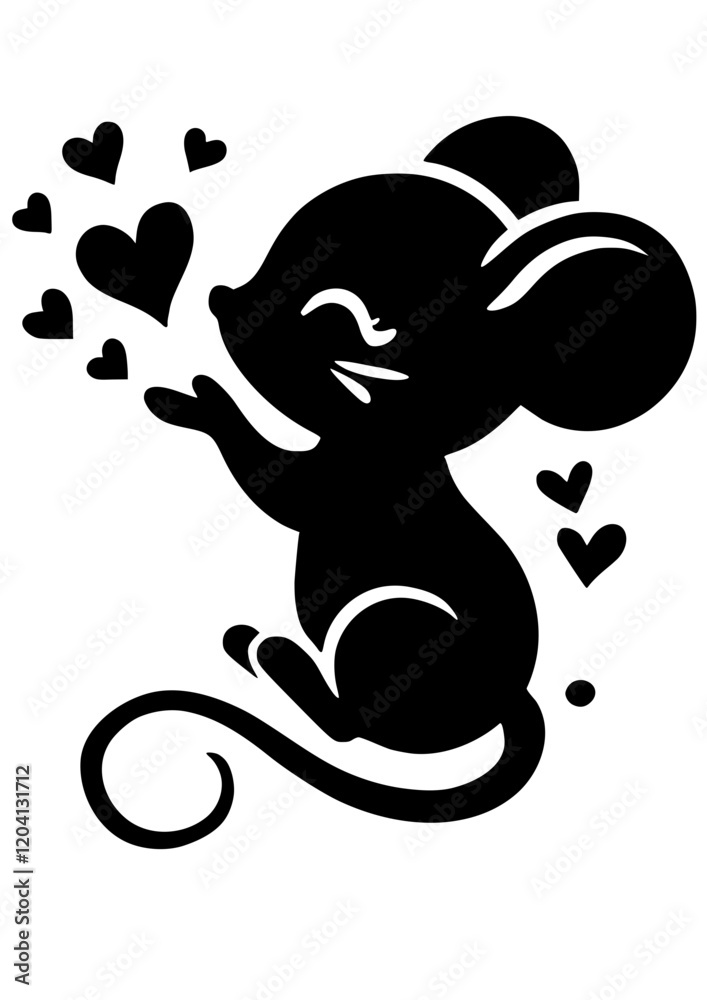 Mouse SVG, Mouse Kiss Svg Bundle, Cute Mouse Cut File, Mouse Silhouette ...