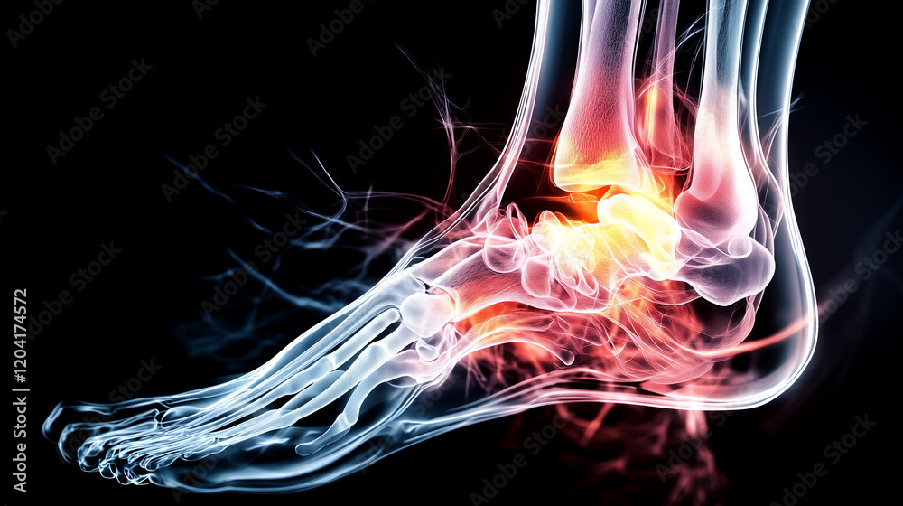 Analyzing ankle joint injuries x-ray imaging and pain evaluation Stock ...