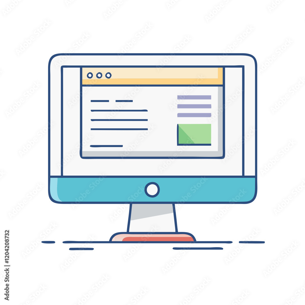 monitor icon, monitor vector illustration-simple illustration of ...