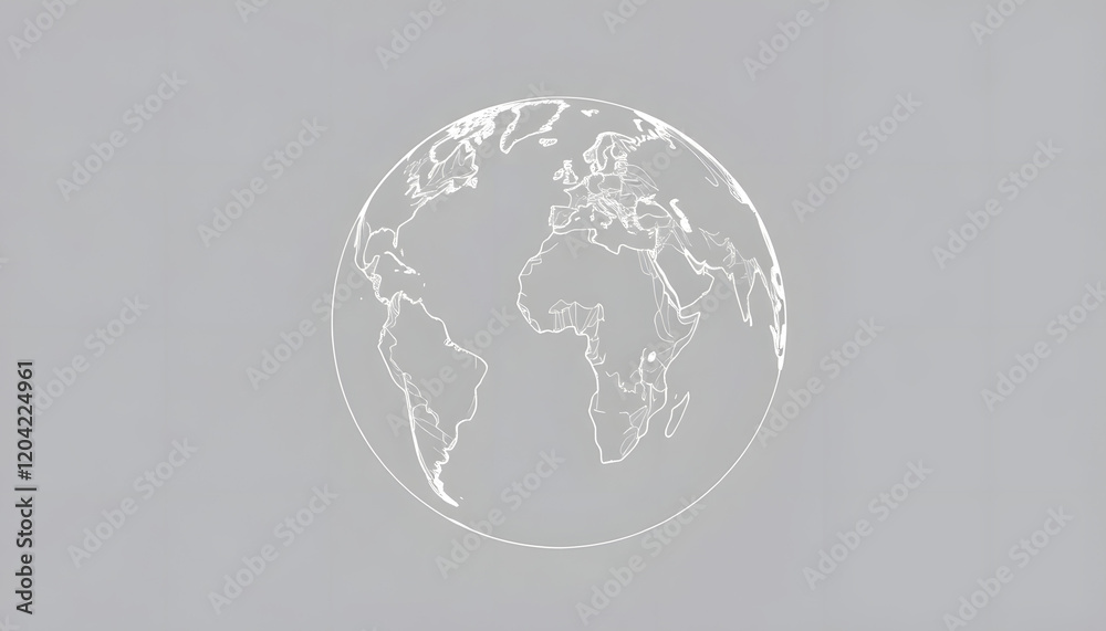 continuous line drawing globe - PNG image with transparent background ...