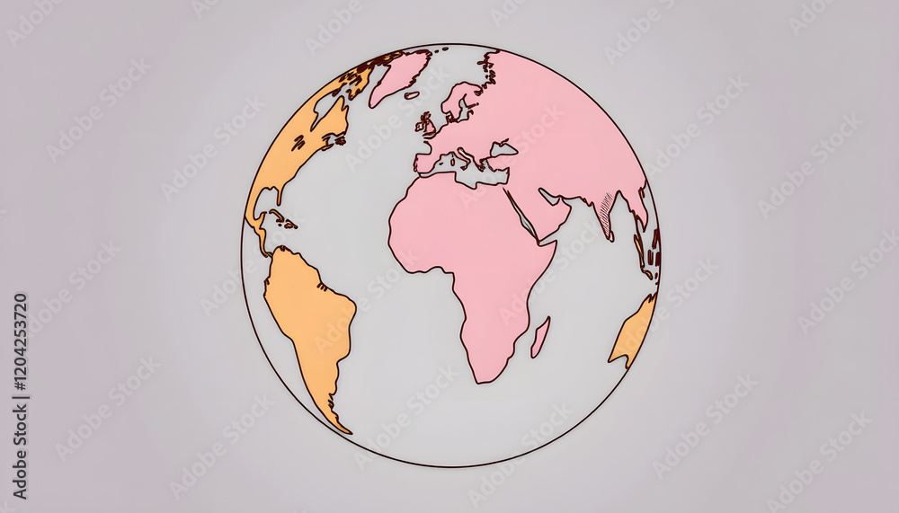 continuous line drawing globe - PNG image with transparent background ...