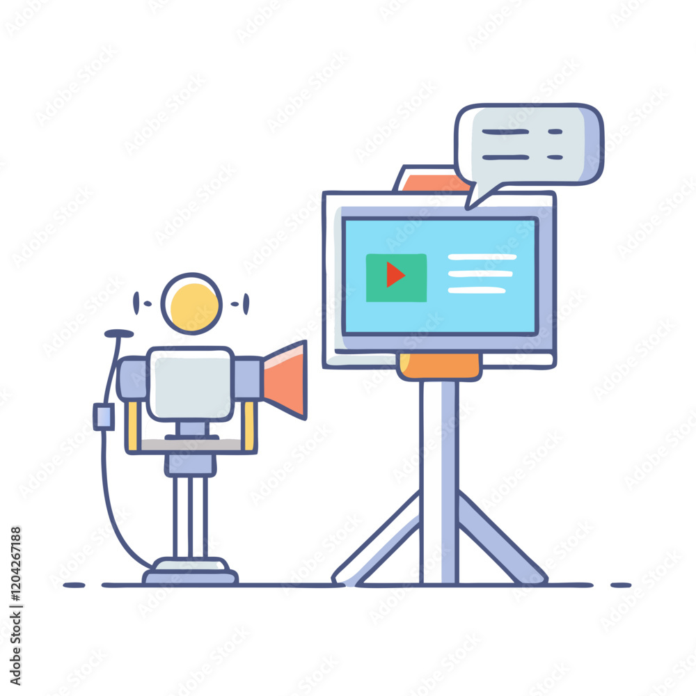 teleprompter icon, teleprompter vector illustration-simple illustration of teleprompter, perfect ...