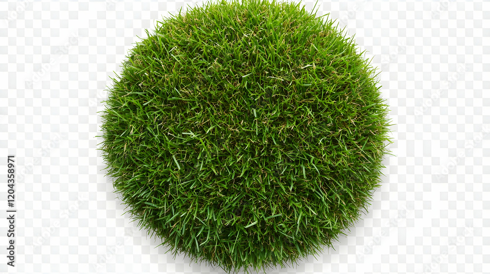 Patch of fresh green lawn grass, cut out on transparent background ...