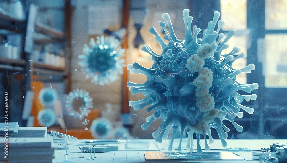 HMPV, a respiratory virus causing flu-like symptoms, visualized with ...