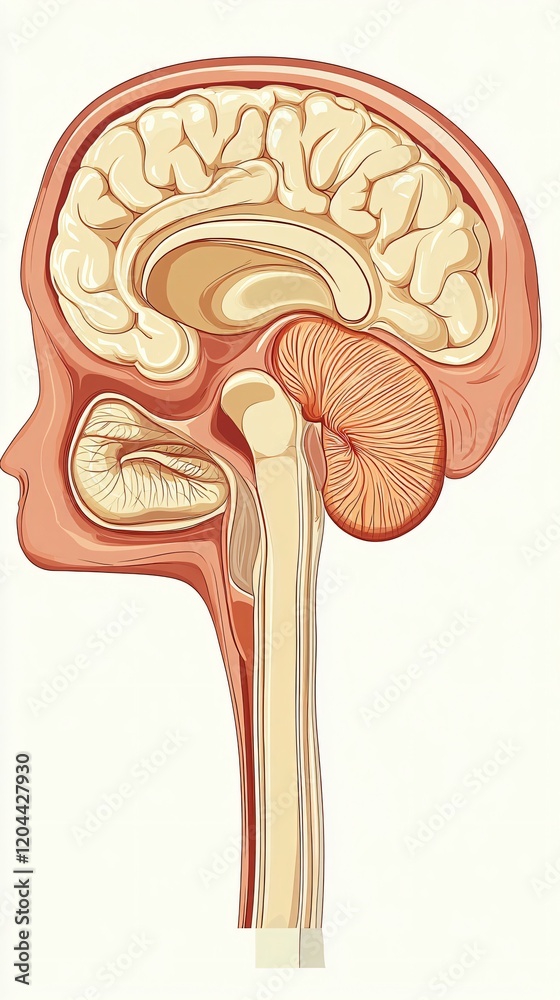 Human Brain Anatomy: Sagittal Cross-Section - Detailed Medical ...