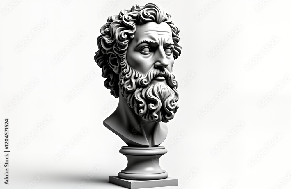 Antique Greek philosopher bust. Elegant, stylish bust of classic Greek ...