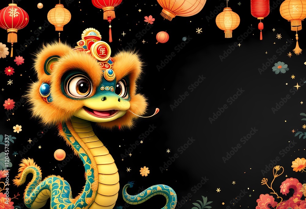 Cute Snake Dance Mascot for Chinese New Year Celebrations Stock ...