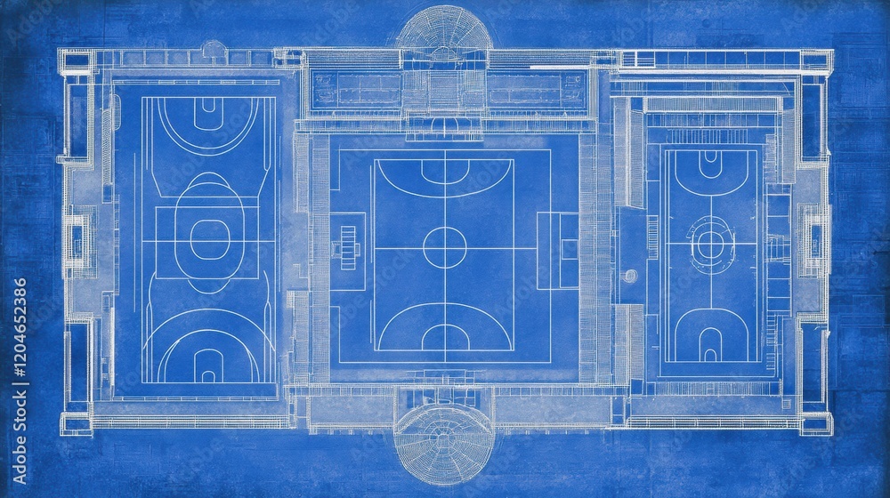 Blueprint of sports complex multi-sport facility design urban landscape ...