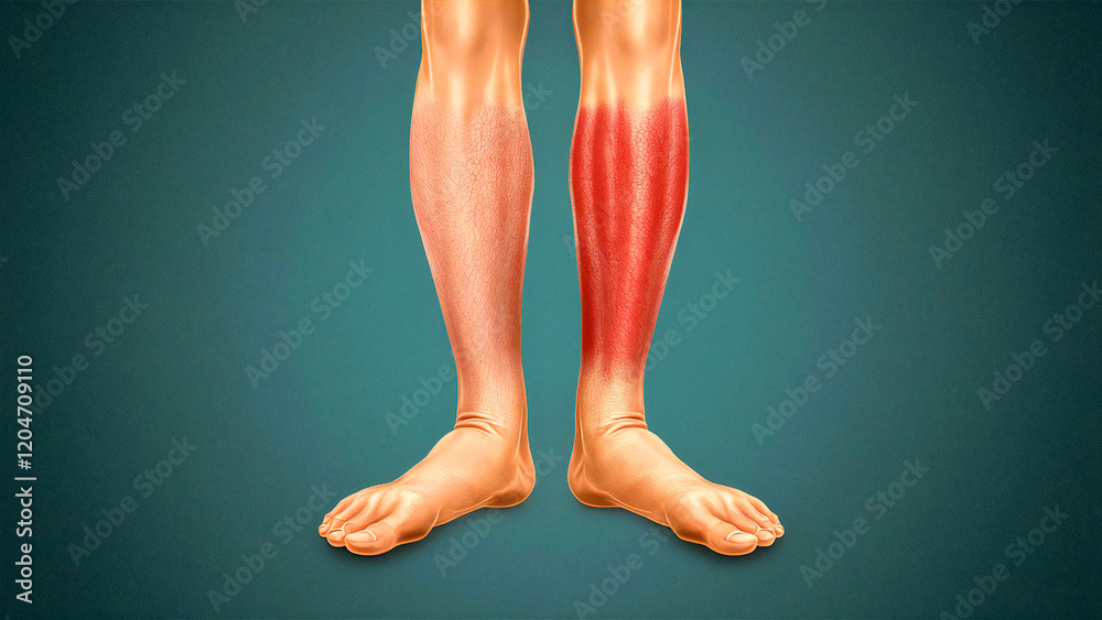 Shin Splints Illustration: Medical Depiction of Leg Pain, Inflammation ...