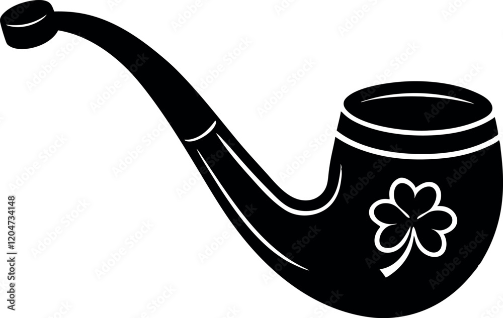 Classic Smoking Pipe Silhouette - Iconic Symbol of Leprechauns and ...