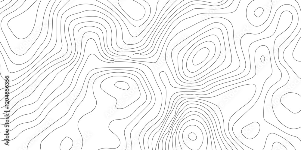 Abstract black and white topographic contours lines of mountains ...