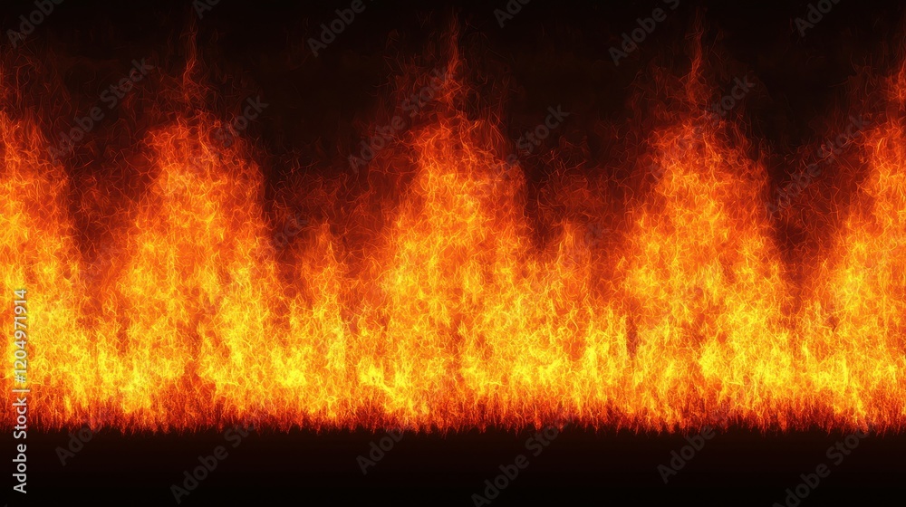Fiery Inferno Wall Seamless Texture of Burning Flames Stock ...